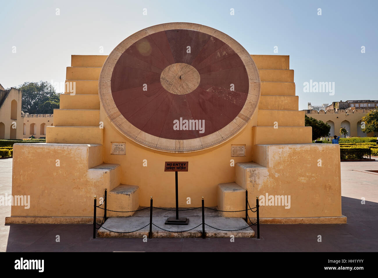 Jantar Mantar observatory complex at blue sky in Jaipur, Rajasthan ...