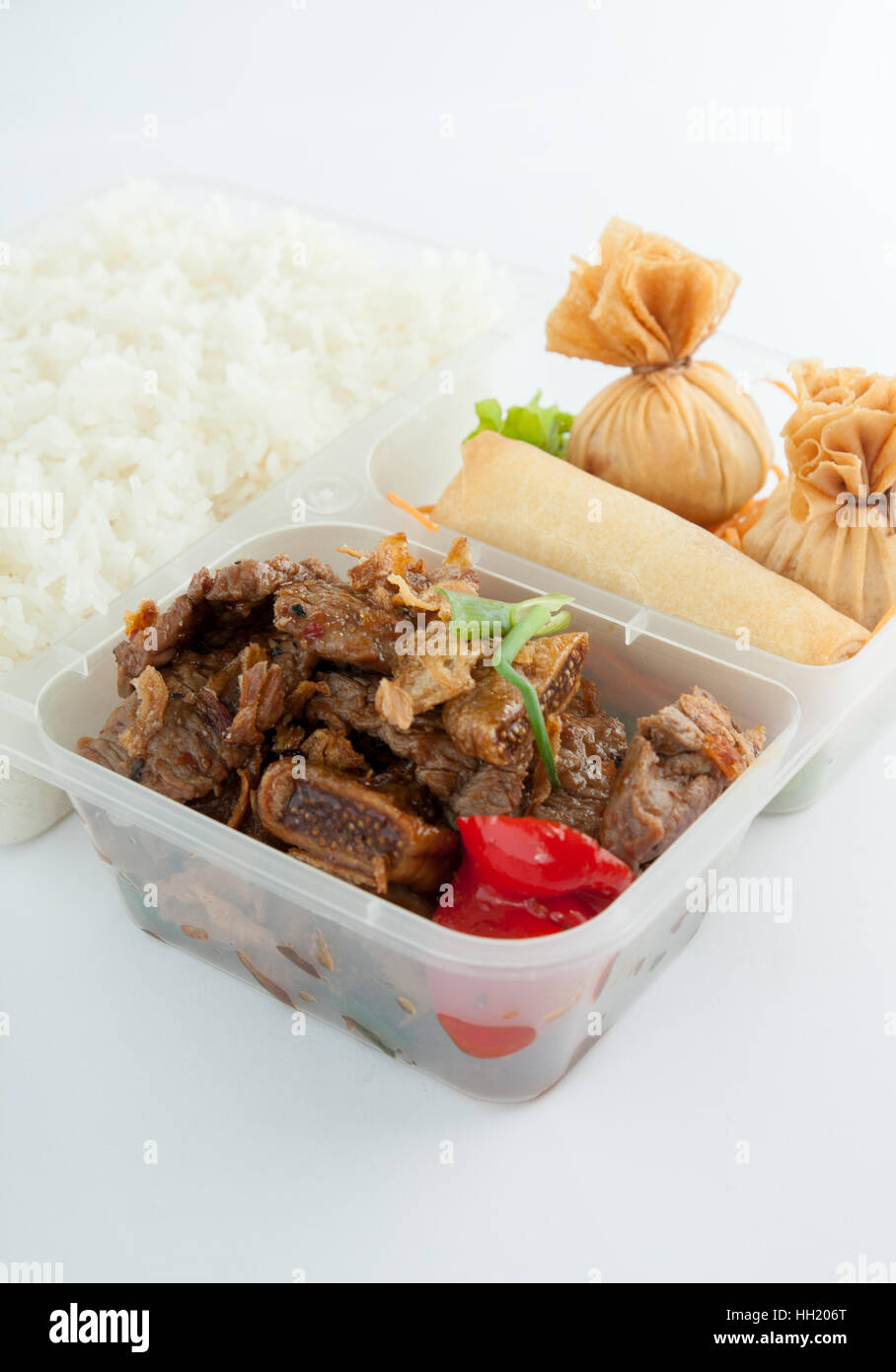Thai food in take away box Stock Photo - Alamy