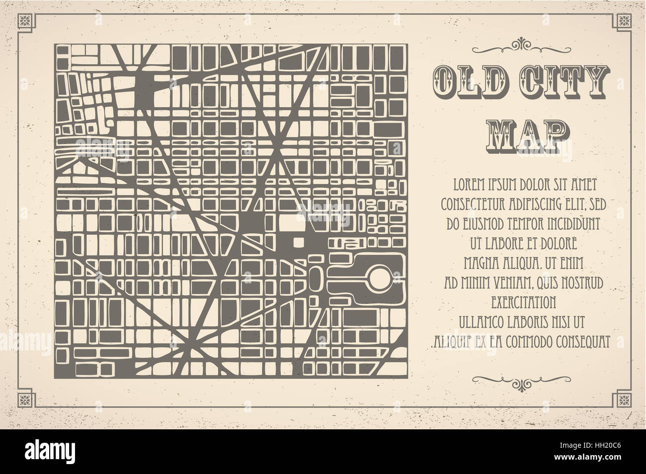 Map of a fictional town hi-res stock photography and images - Alamy