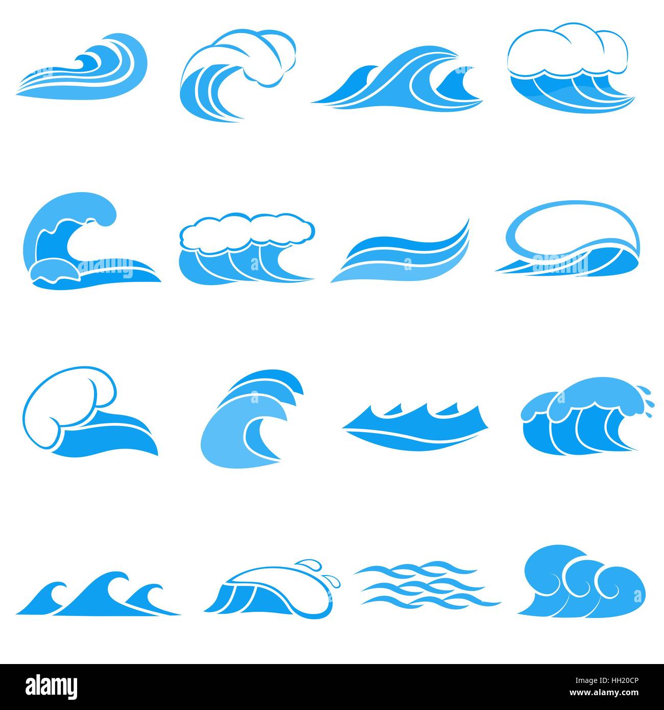 Water wave set, cartoon style Stock Vector Image & Art - Alamy