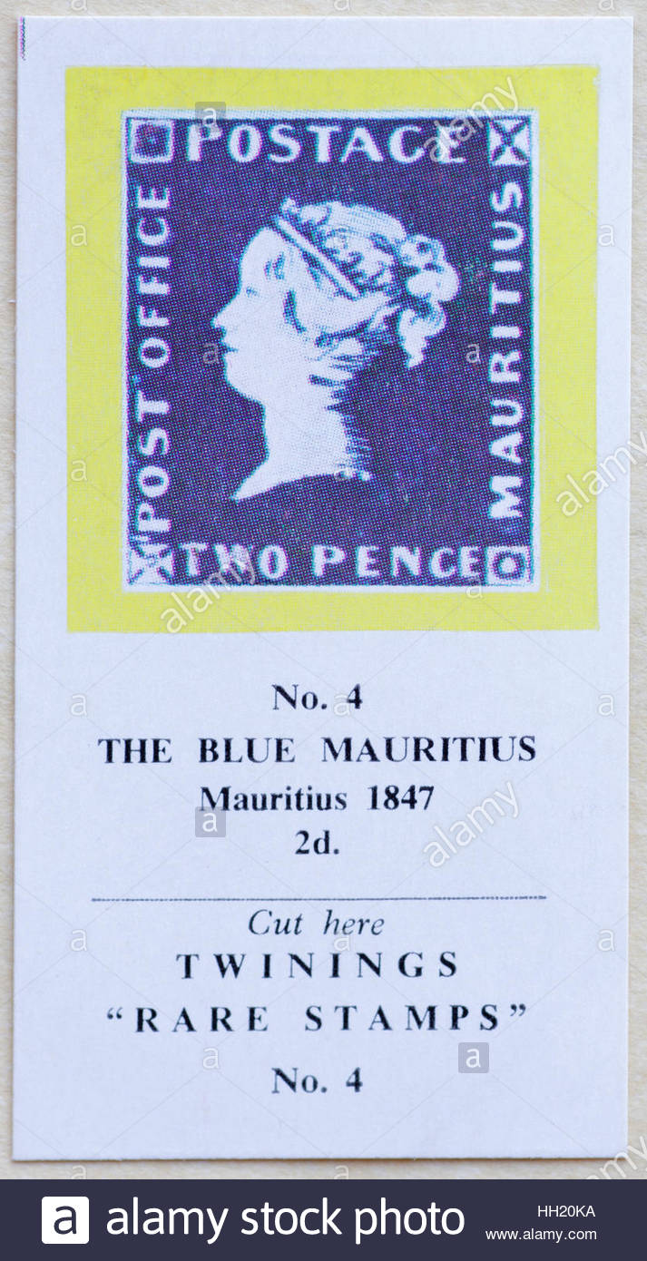 The Blue Mauritius 1847 2d - Twinings Tea Trade Card Issued in 1960 ...