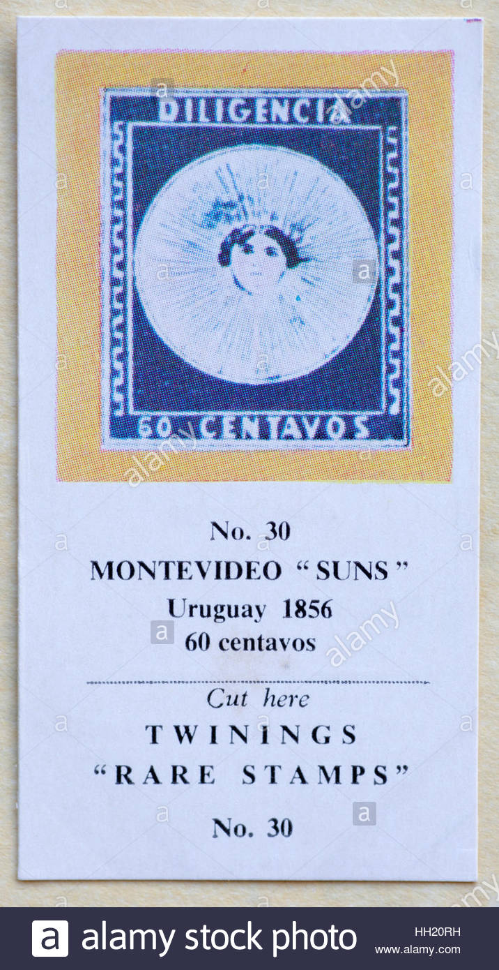 Montevideo Suns 1856 Stamp, Uruguay 60 centavos - Twinings Tea Trade ...