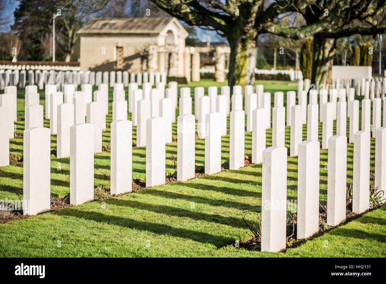 Tombstones in British and Commonwealth War Cemetery in Normandy,France ...