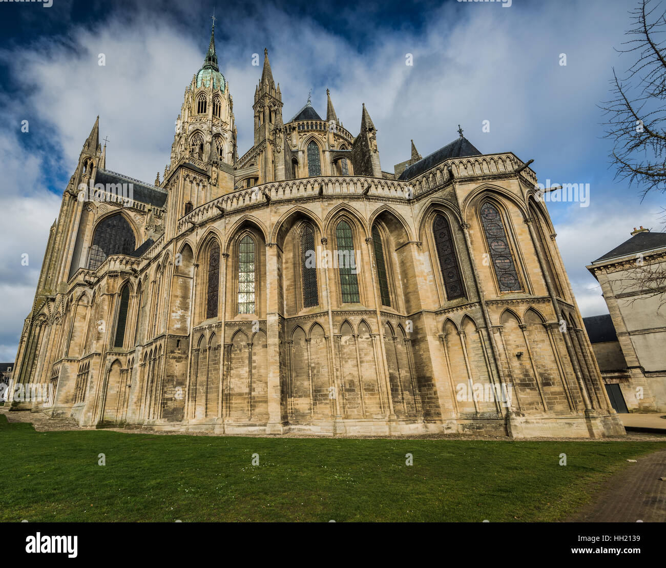 Bayeux medieval Cathedral of Notre Dame, Normandy,France Stock Photo ...