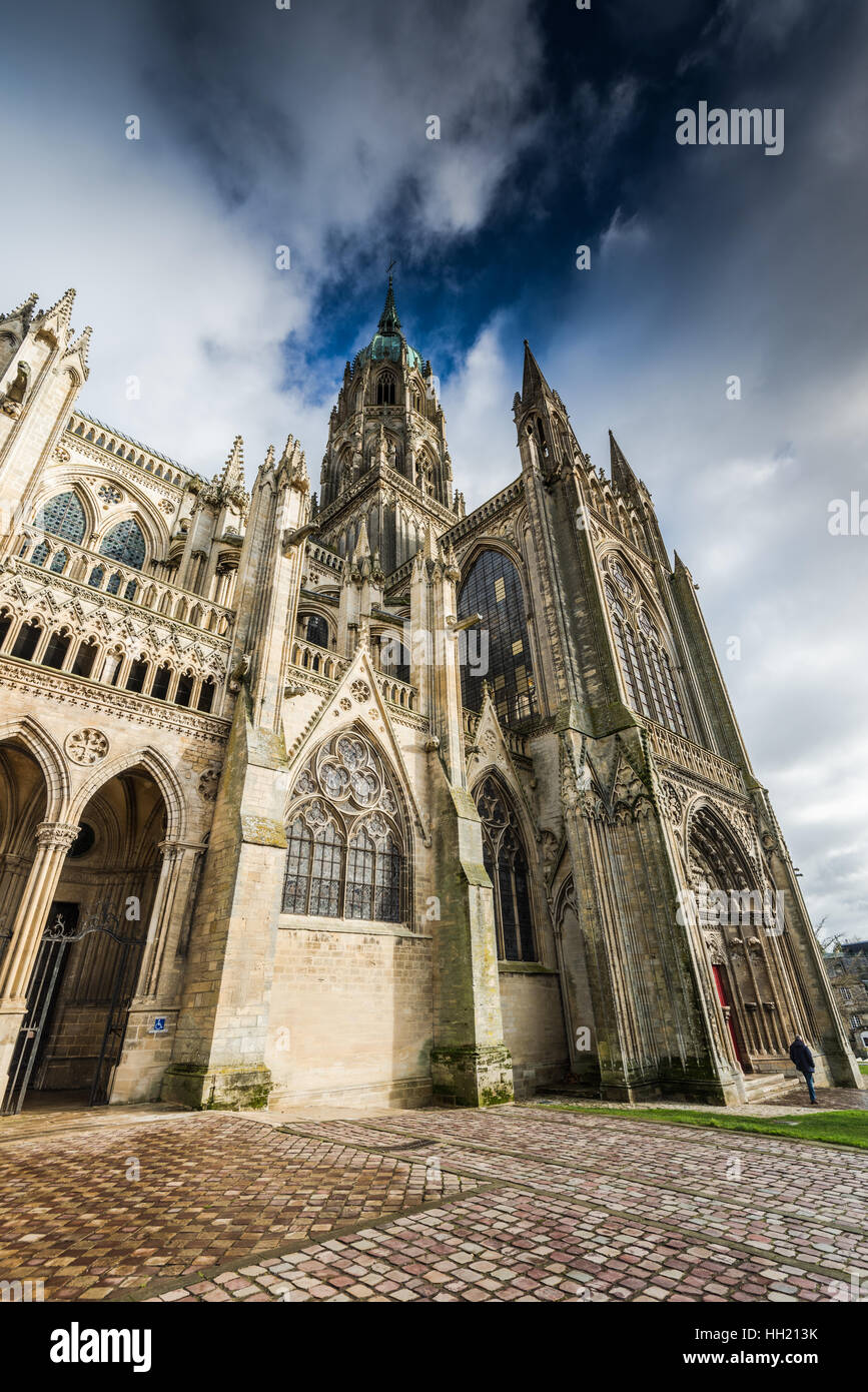Bayeux medieval Cathedral of Notre Dame, Normandy,France Stock Photo ...