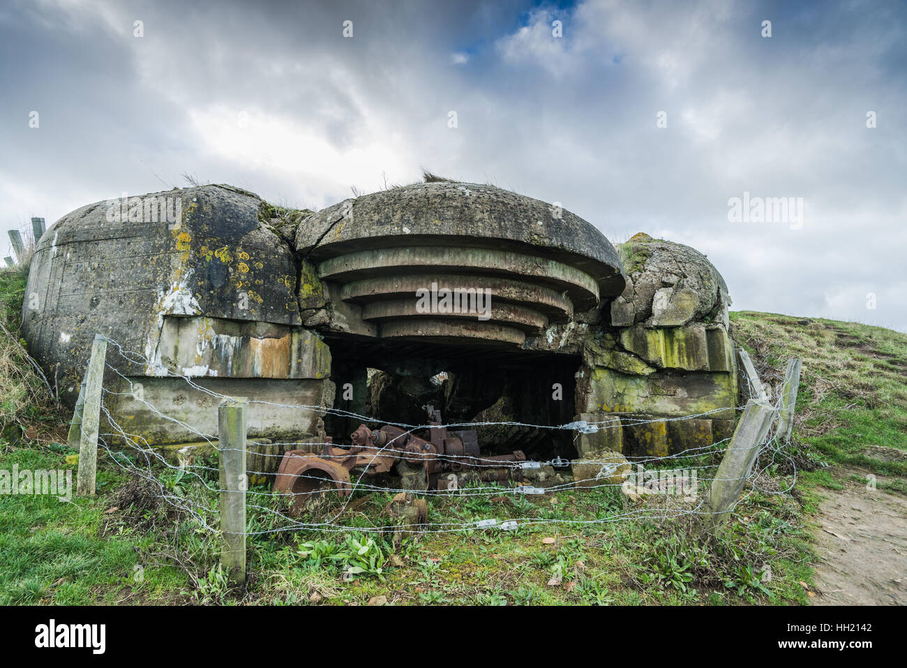 German battery, bunkers and guns in Normandy,France Stock Photo - Alamy