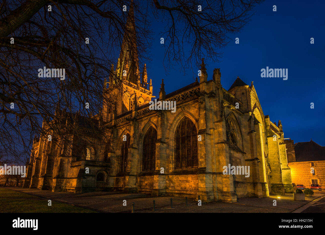 Cathedral church Notre Dame in Carentan,Normandy,France at twilight ...