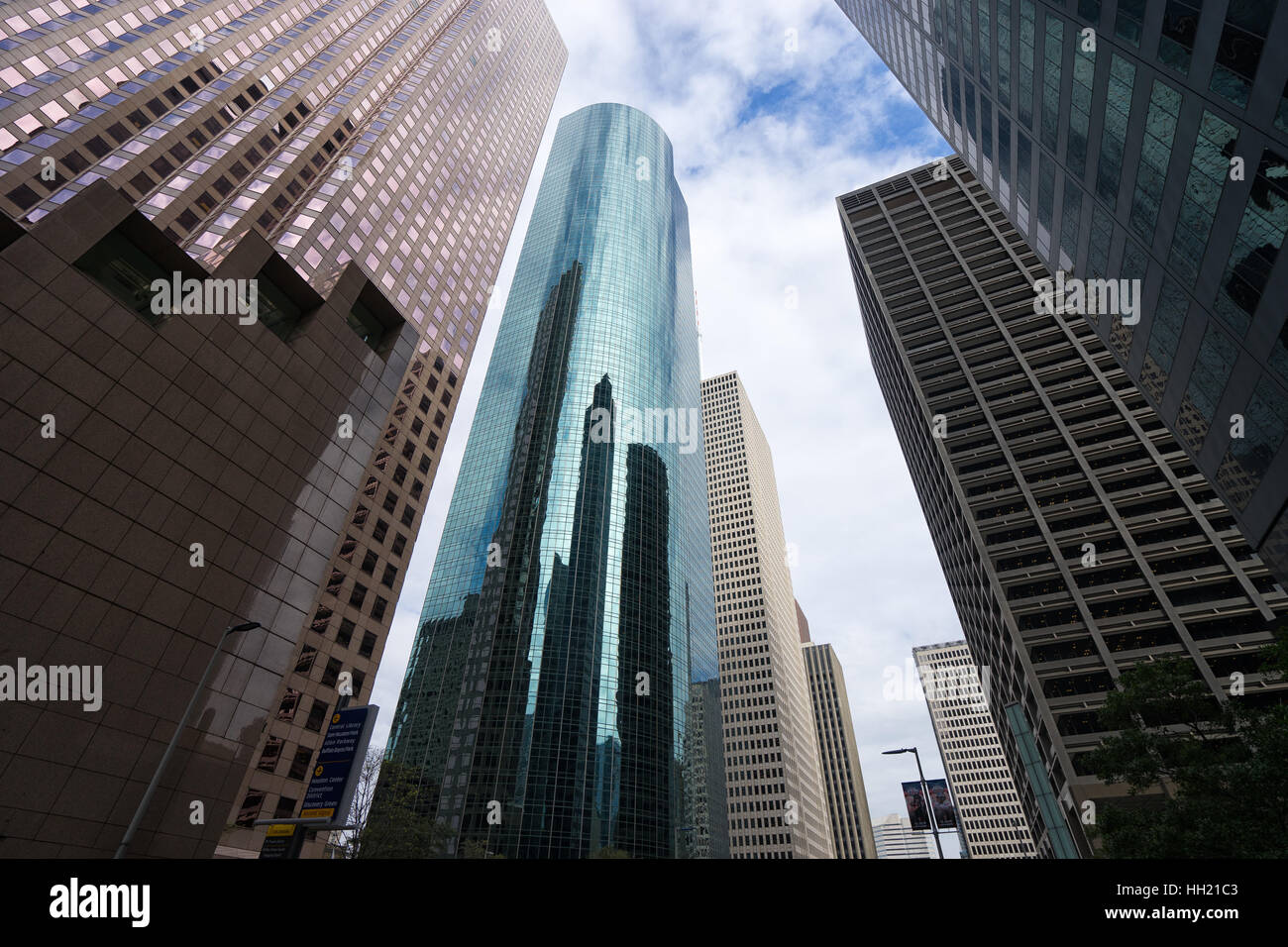 December 29, 2015 Houston, Texas: modern steel and glass high-rise ...