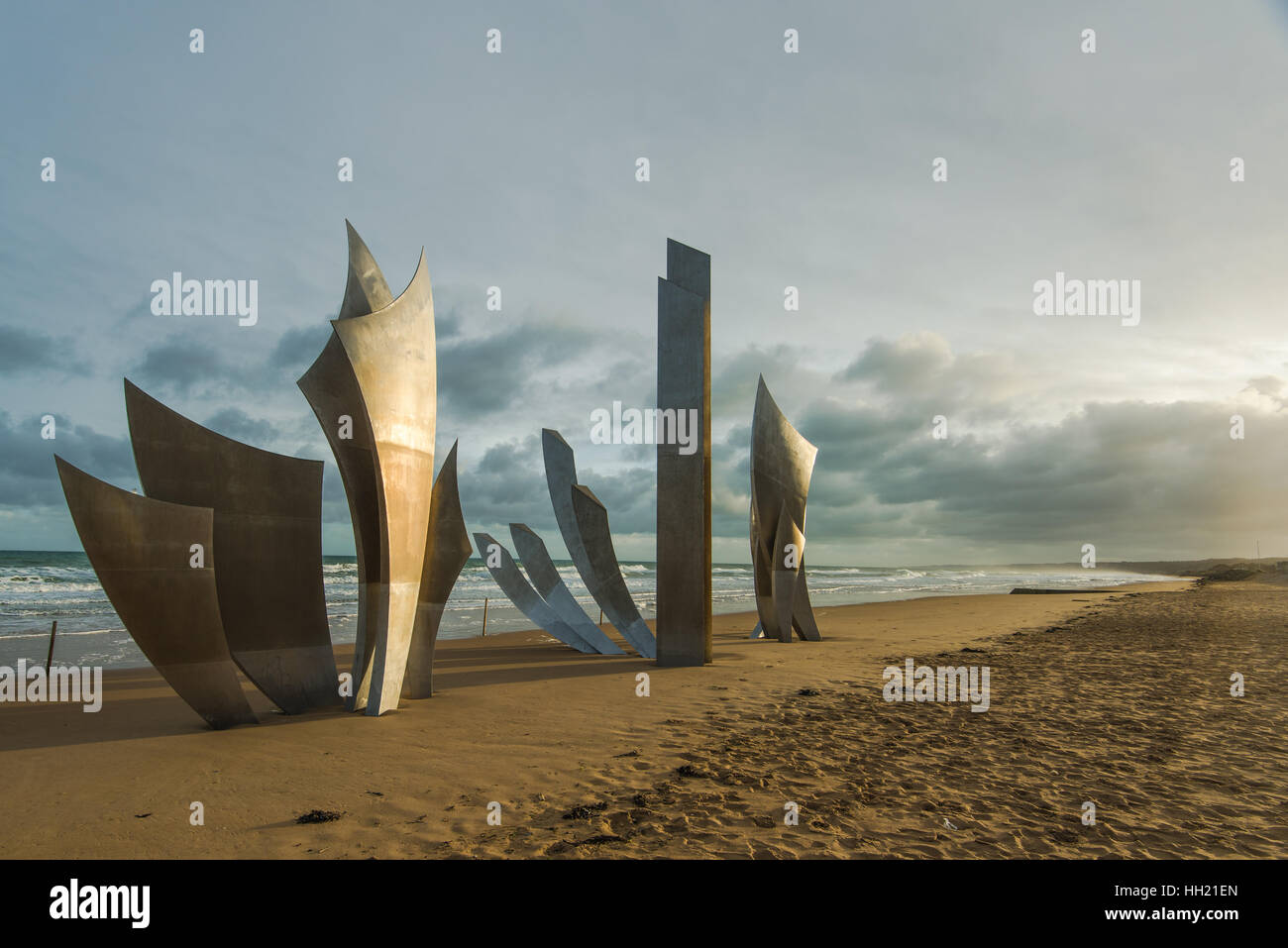 Omaha Beach World War Two Overlord landing Memorial in Normandy,France ...