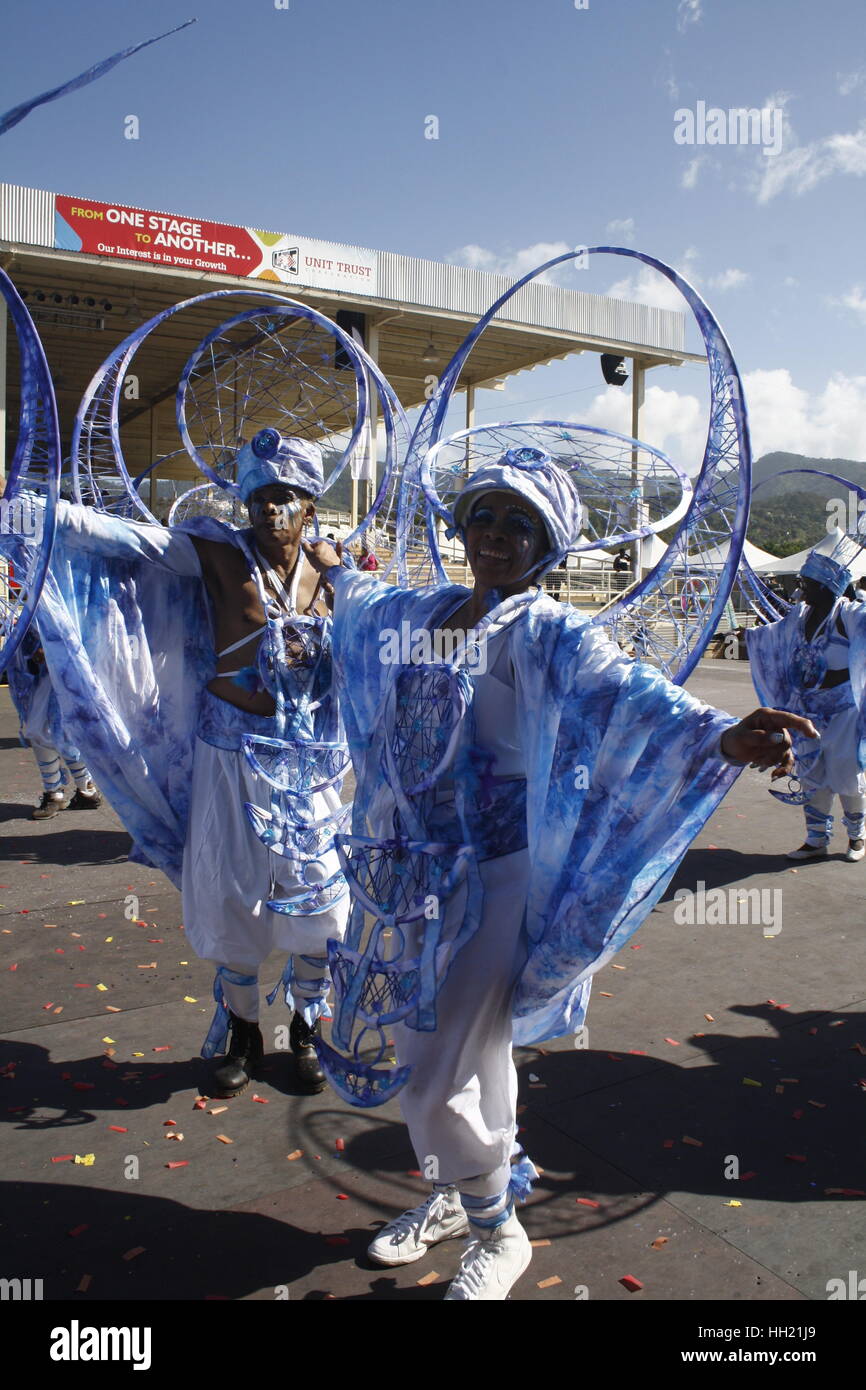 Man and Woman Dancing Carnival in Trinidad & Tobago at the Queen Park ...