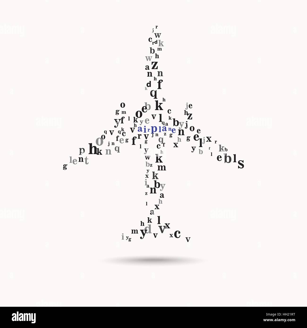 Airplane consist of letters Stock Vector Image & Art - Alamy