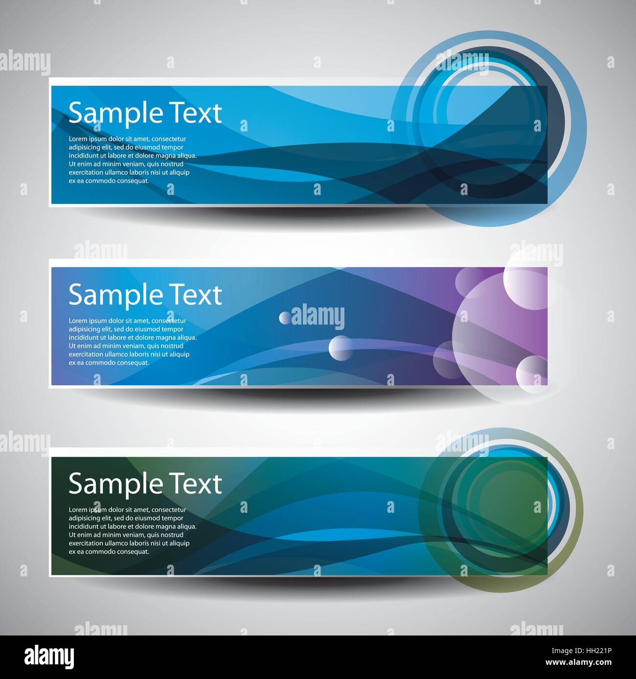 Colorful Headers or Banners with Abstract Designs in Freely Scalable ...