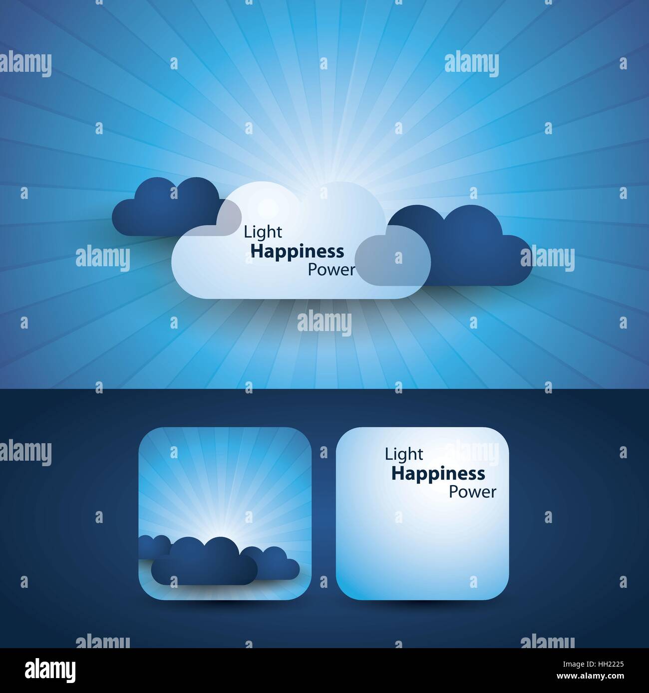 Blue Abstract Cover, Flyer or Background Design with Clouds in the ...