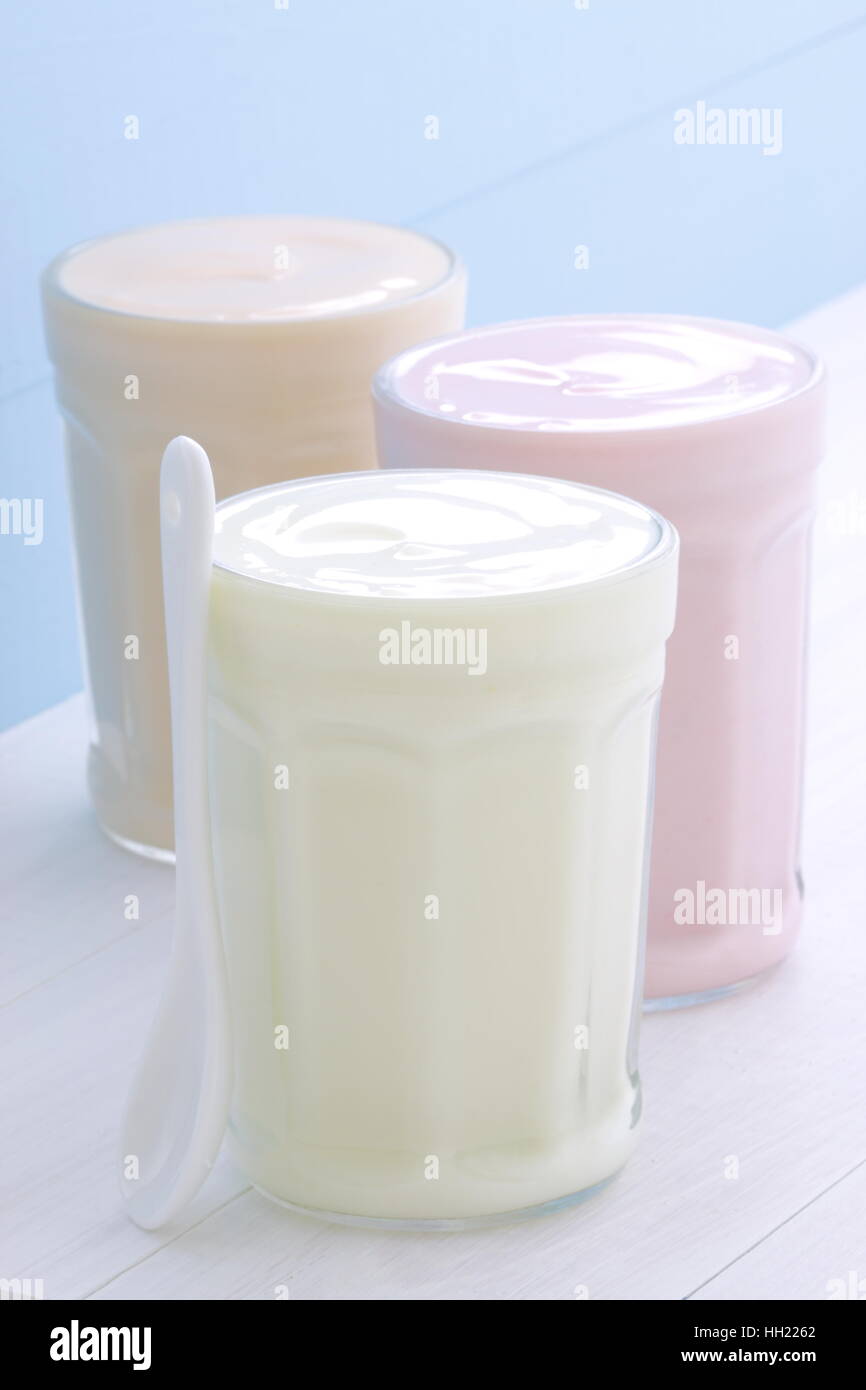 Delicious, nutritious and healthy fresh yogurt on vintage wood Stock ...