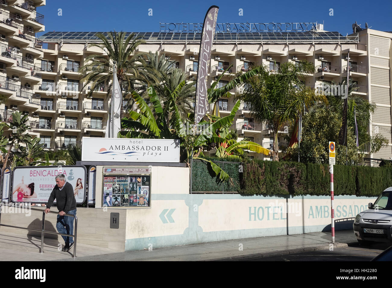 Hoteles Ambassador Playa, Benidorm New Town Stock Photo - Alamy