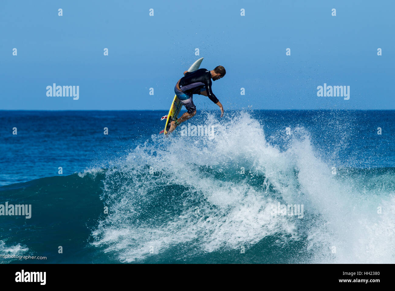 September 6, 2016 - Banzia Pipeline Oahu Hawaii. A surfer rides large ...