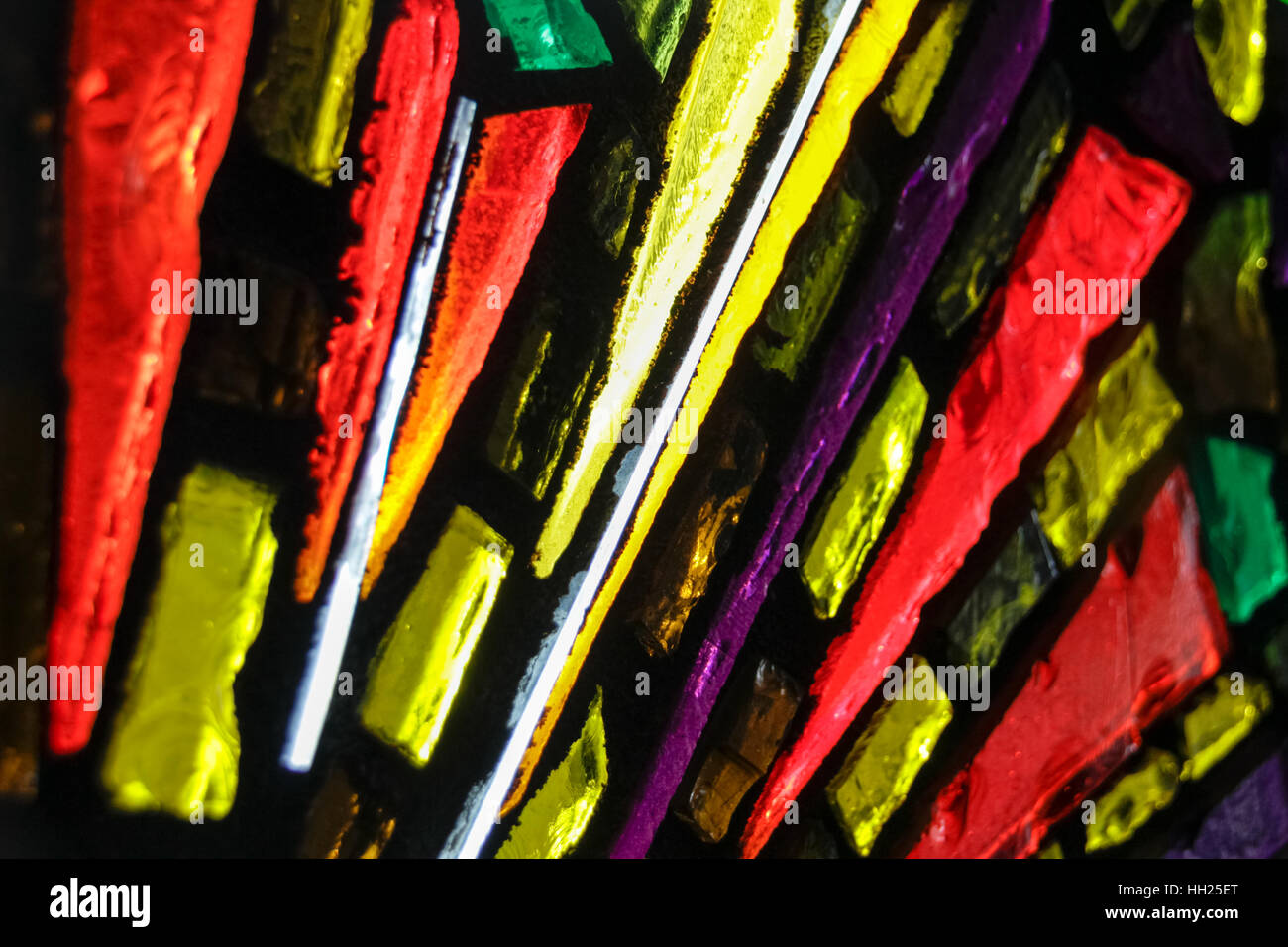Photograph of a colorful stained glass window texture Stock Photo - Alamy