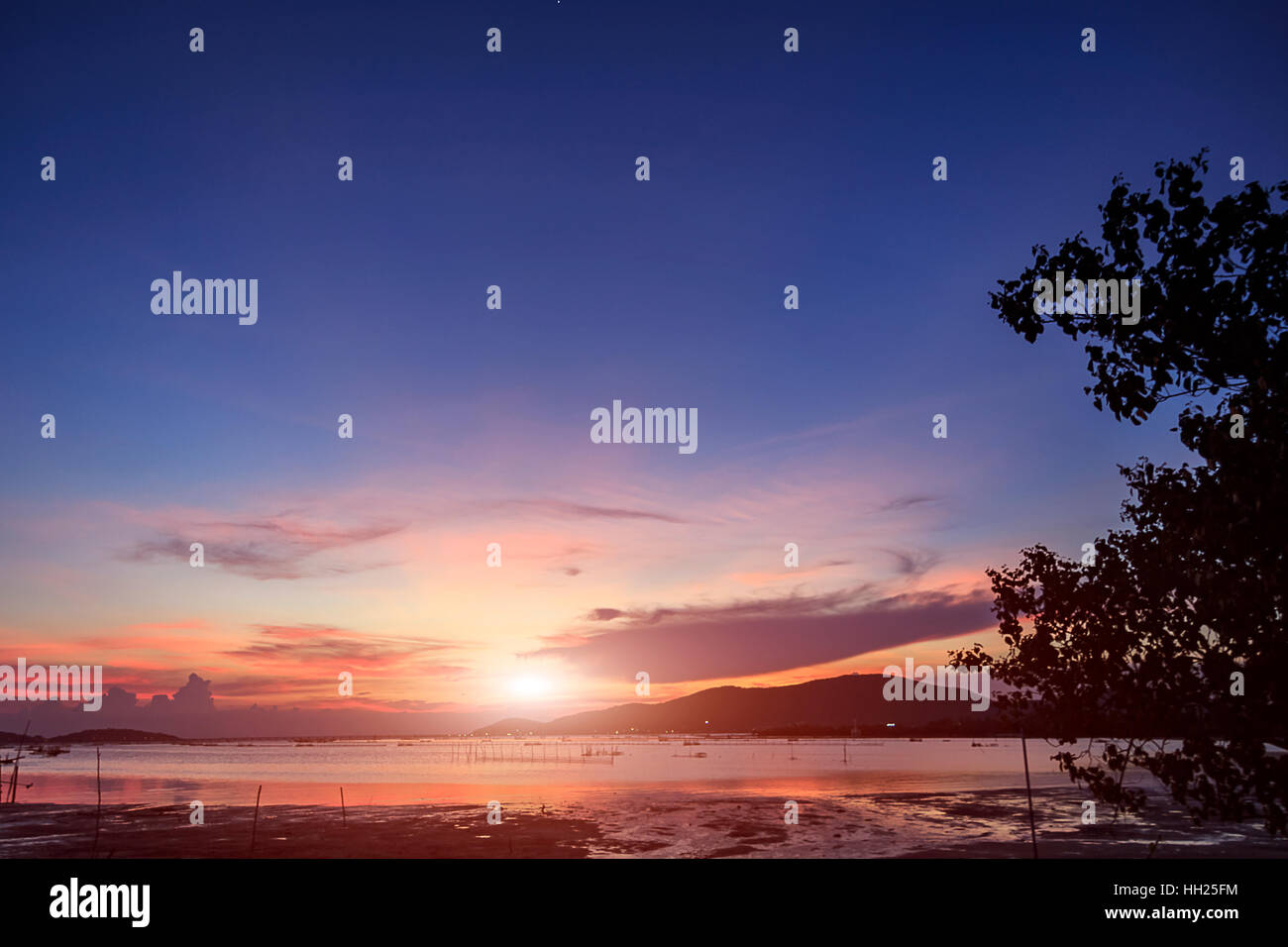 Evening Landscape Sunset Lake Stock Photo - Alamy