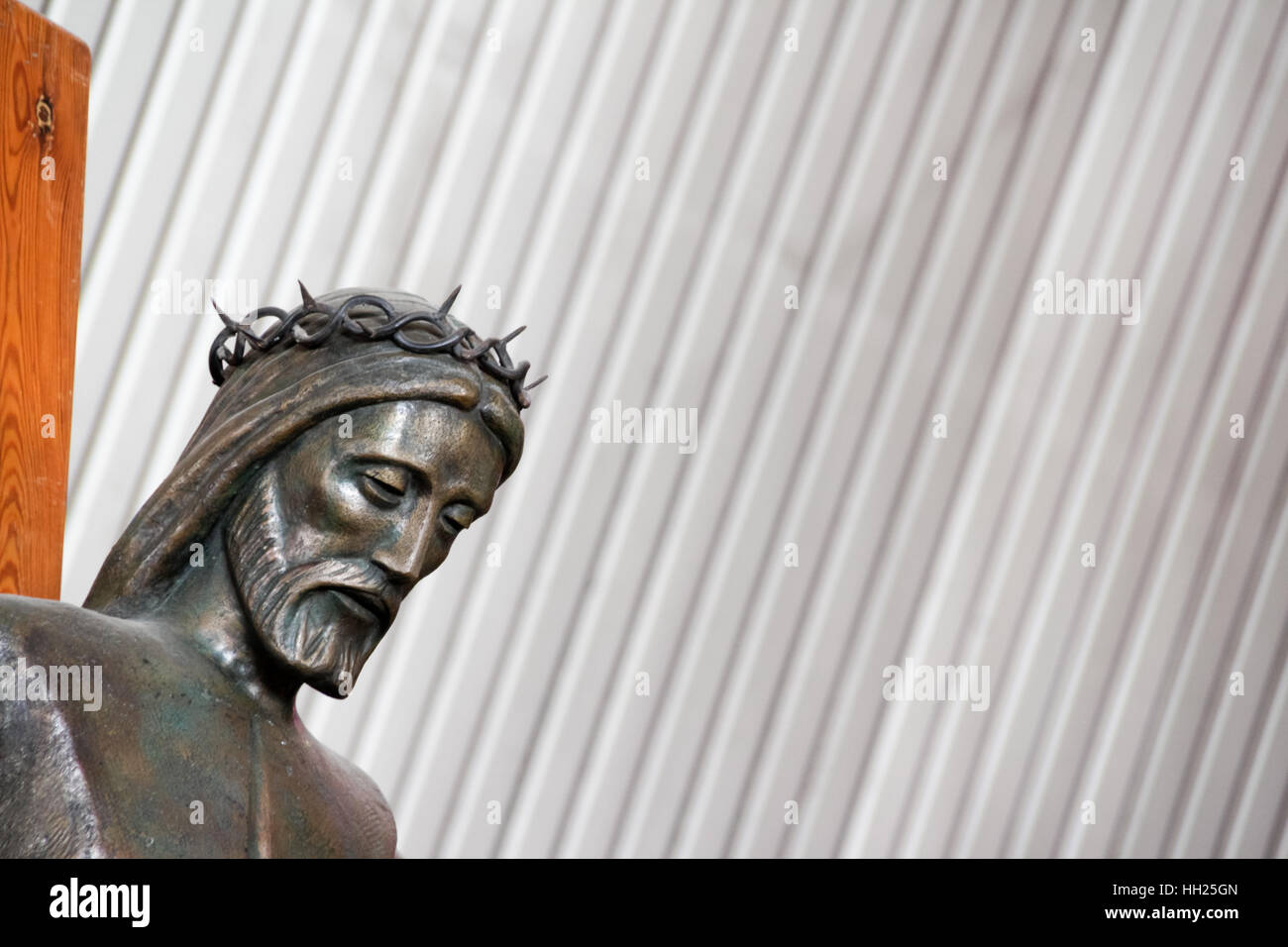 Photograph of a metal Jesus Christ in th einterior of Basilica de ...