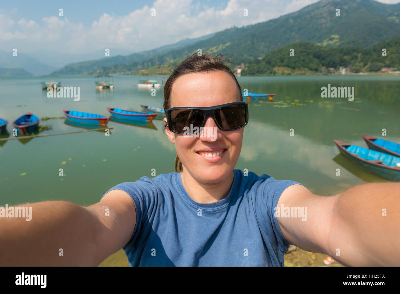 Happy attractive young brunette hi-res stock photography and images - Alamy