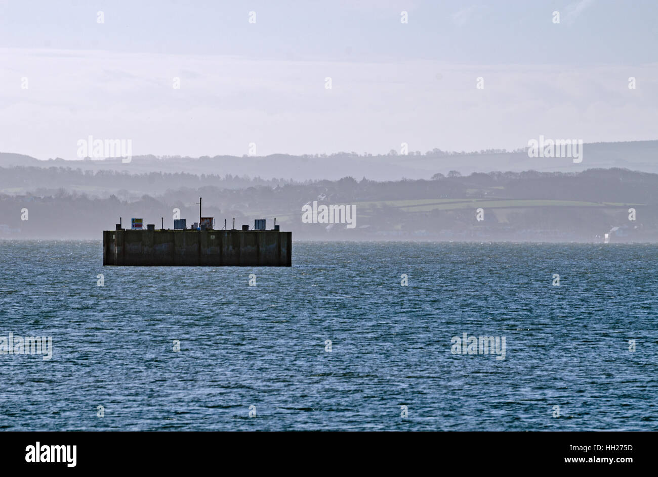 fort in the solent looking towards the isle of wight Stock Photo - Alamy