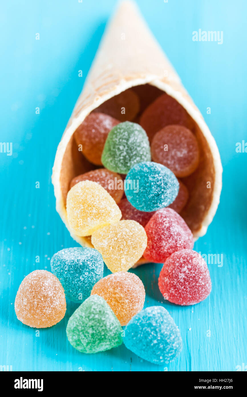 jelly candies in a cone Stock Photo - Alamy