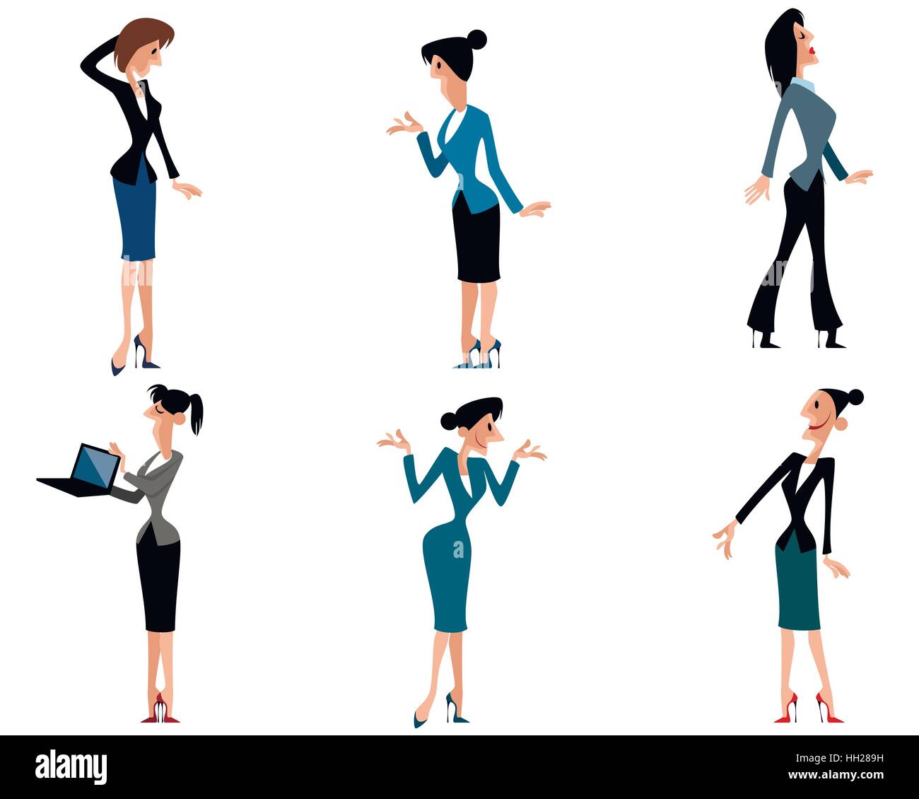 Vector illustration of a six businesswomen set Stock Vector Image & Art ...