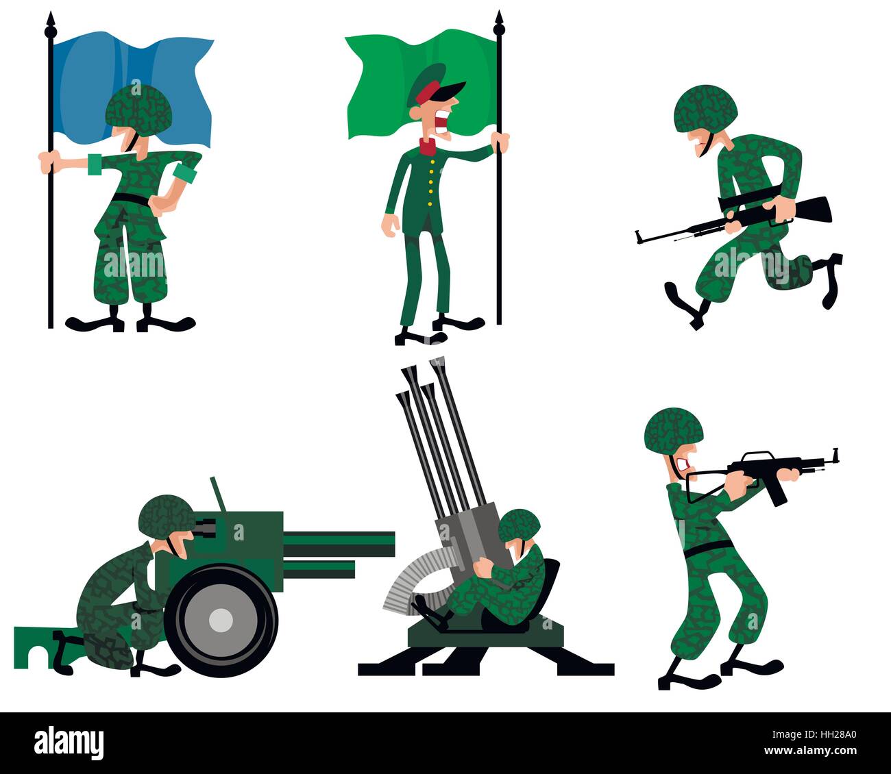 Vector illustration of a six soldiers set Stock Vector Image & Art - Alamy