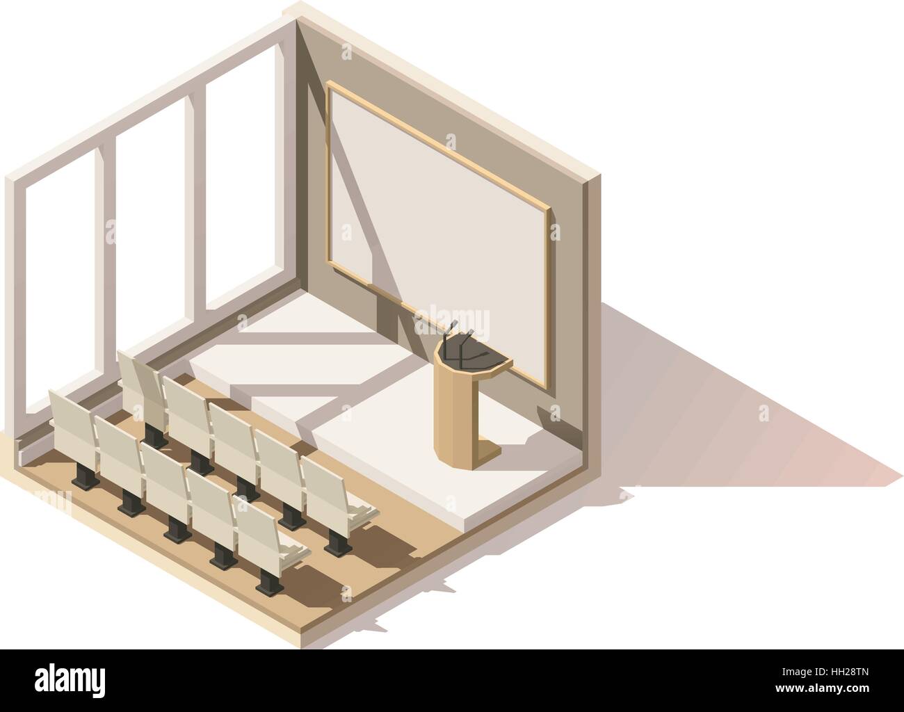 Vector isometric low poly conference room icon Stock Vector Image & Art ...