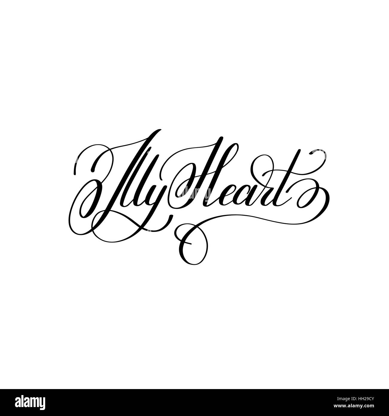 Heart calligraphy Cut Out Stock Images & Pictures - Alamy