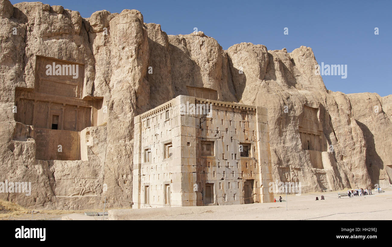 NAQSH-E ROSTAM, IRAN - OCTOBER 6, 2016: Necropolis of the Achaemenid ...