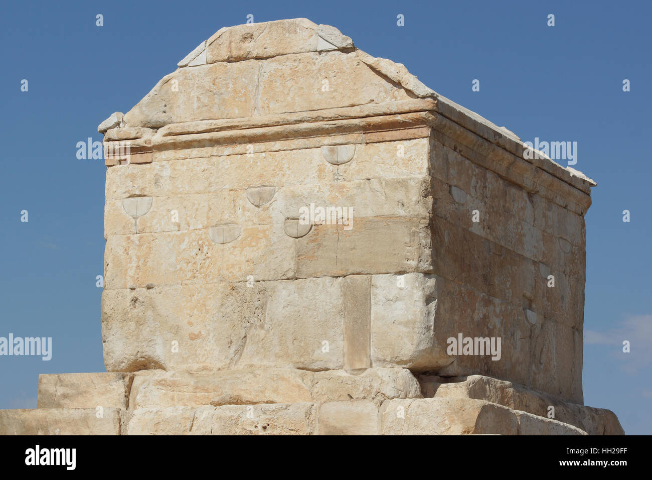 PASARGADAE, IRAN - OCTOBER 8, 2016: Tomb of achaemenid king Kyrus II ...