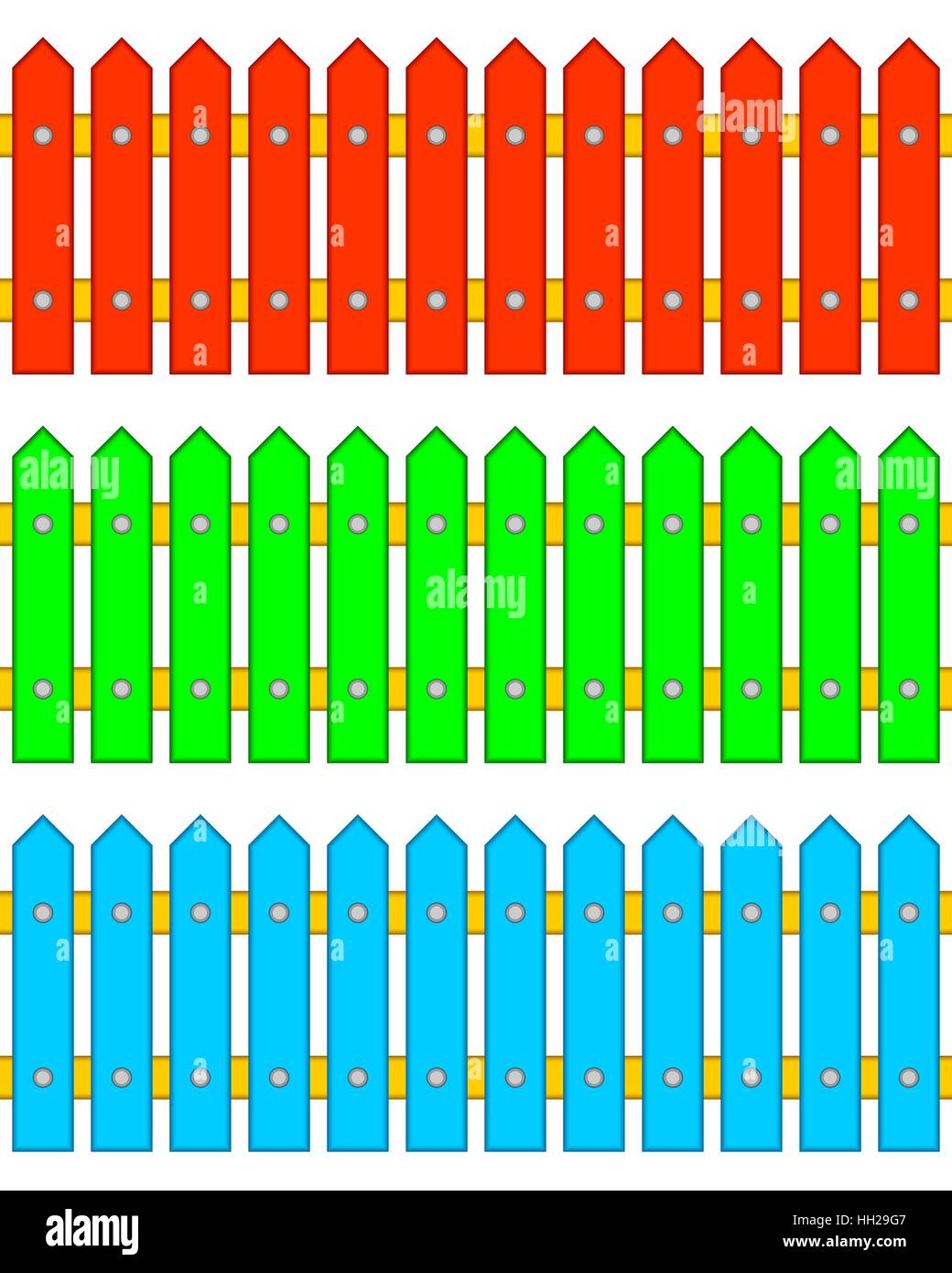 Row of fences Stock Vector Images - Alamy