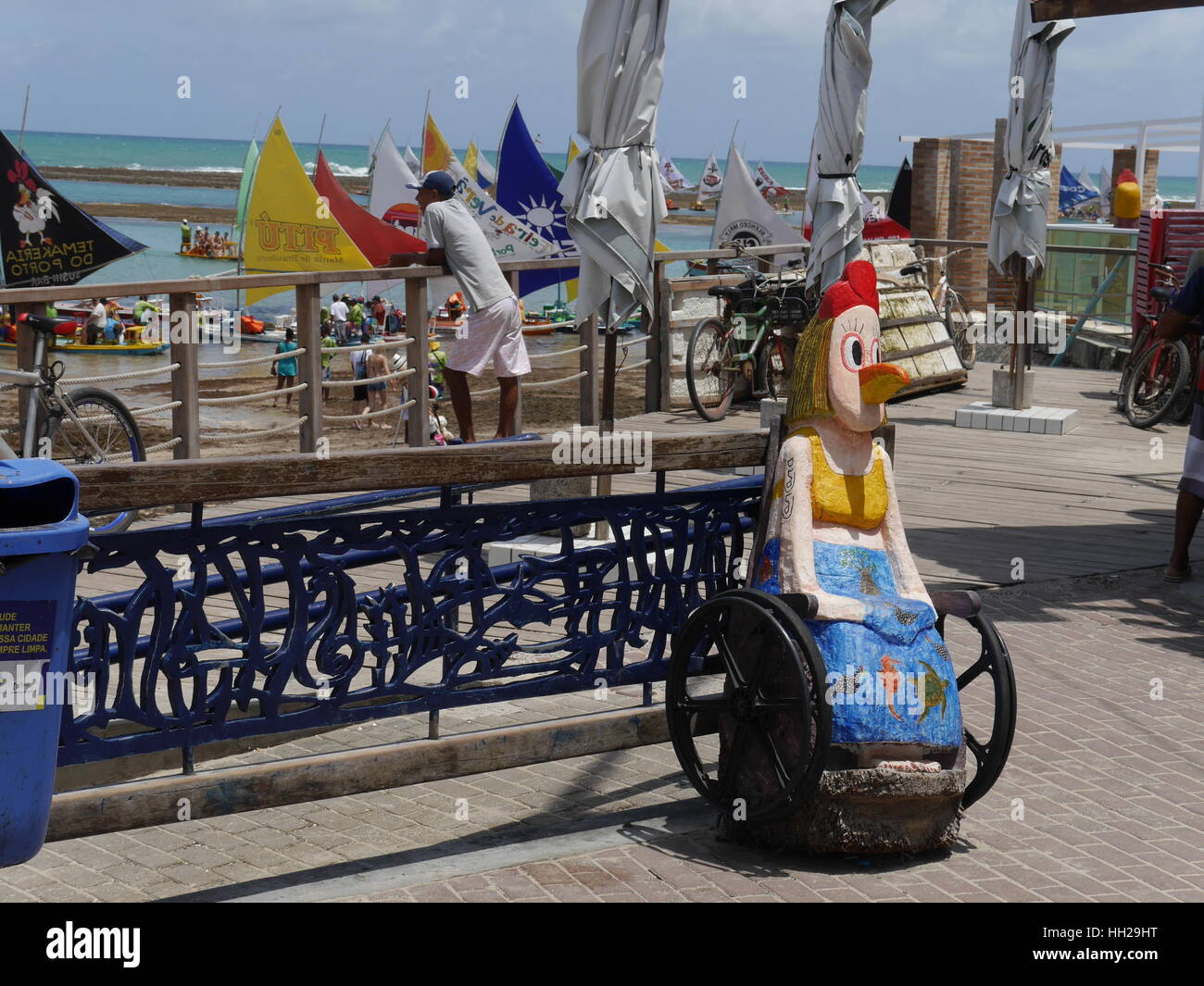 Panorama of busy beach scene, Porto de Galinhas, Brazil Stock Photo - Alamy