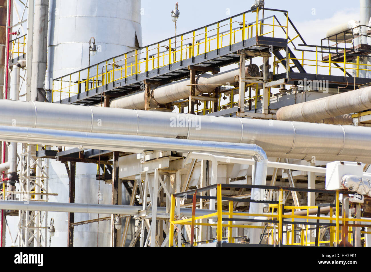 Industrial tubes on making petroleum plant Stock Photo - Alamy