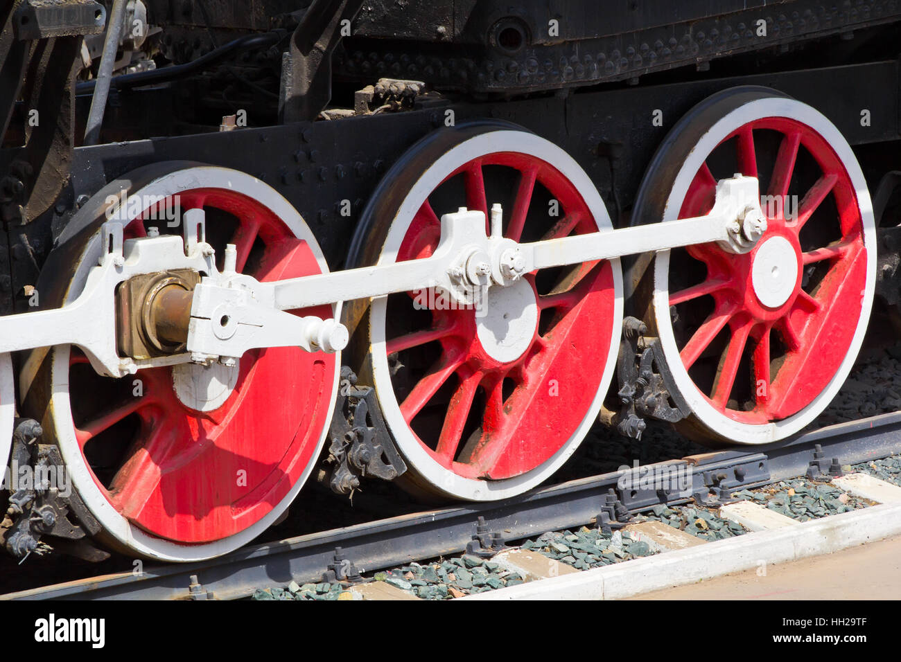 Antique style old train on rusty railway Stock Photo - Alamy