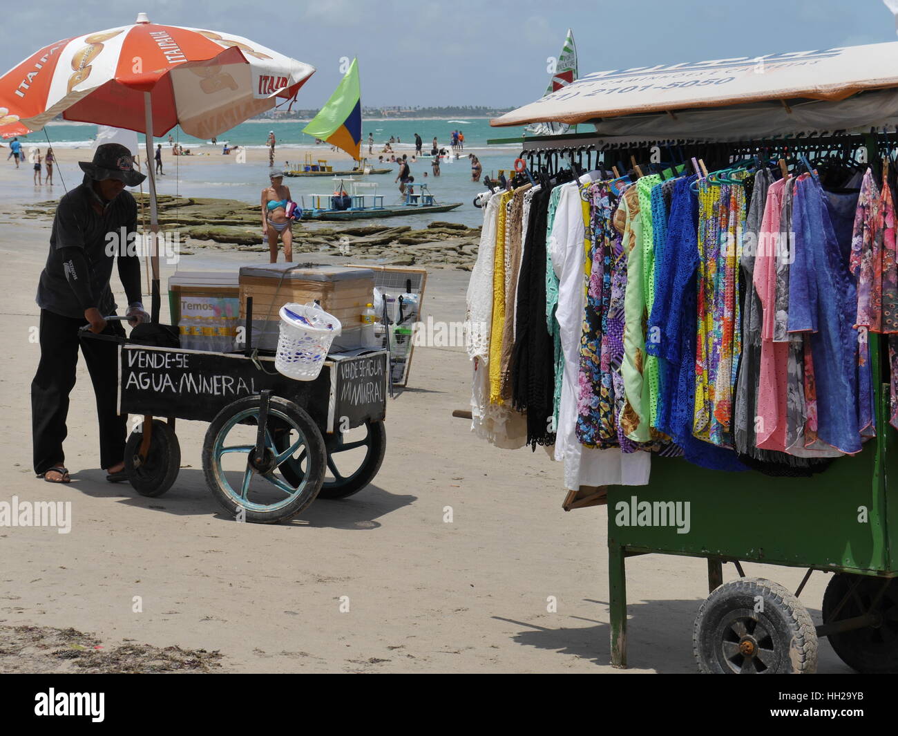 Beach vendor in Northeast Brazil Stock Photo - Alamy