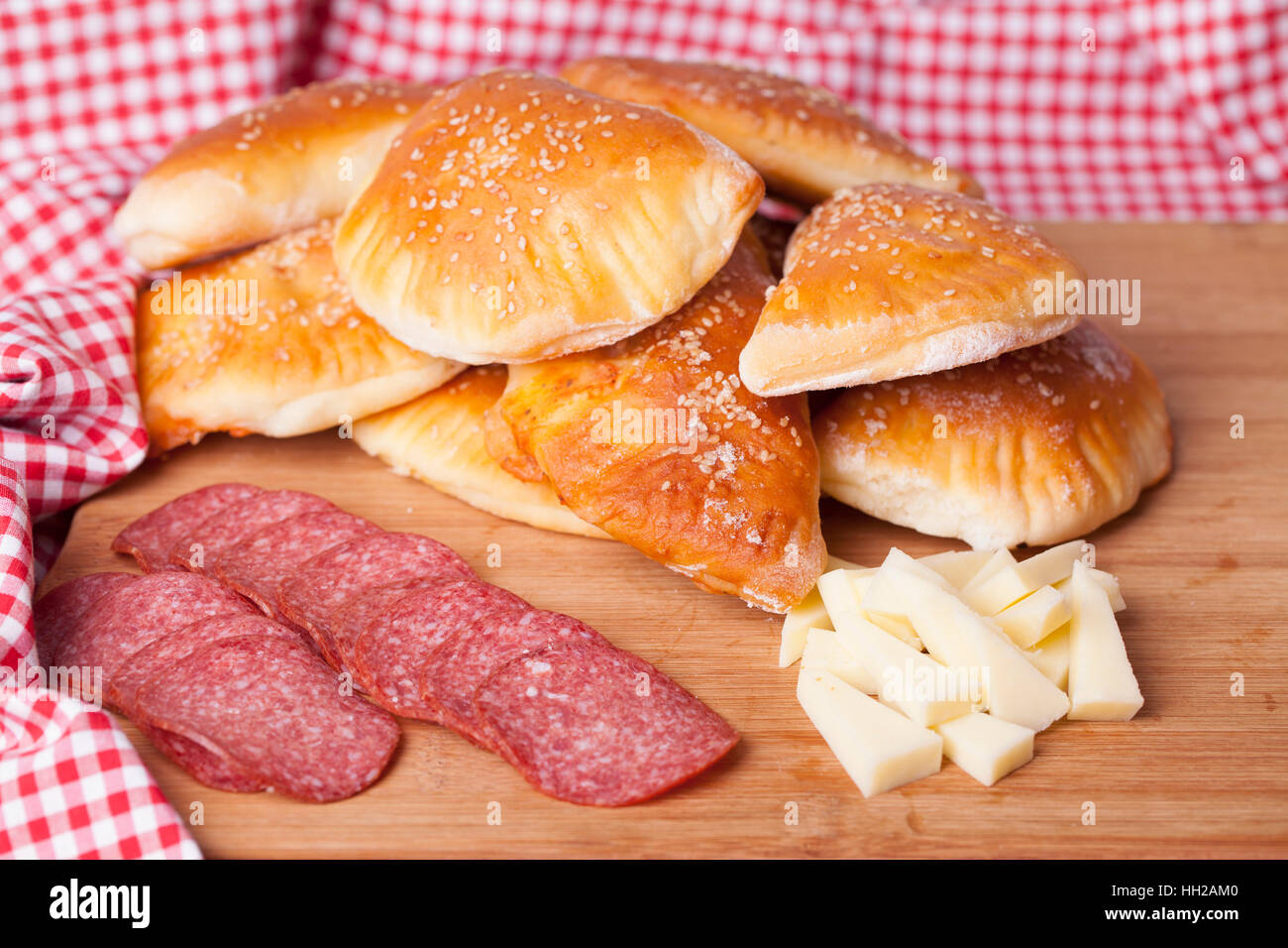 Domestic pancerote savory breakfast on the table Stock Photo - Alamy