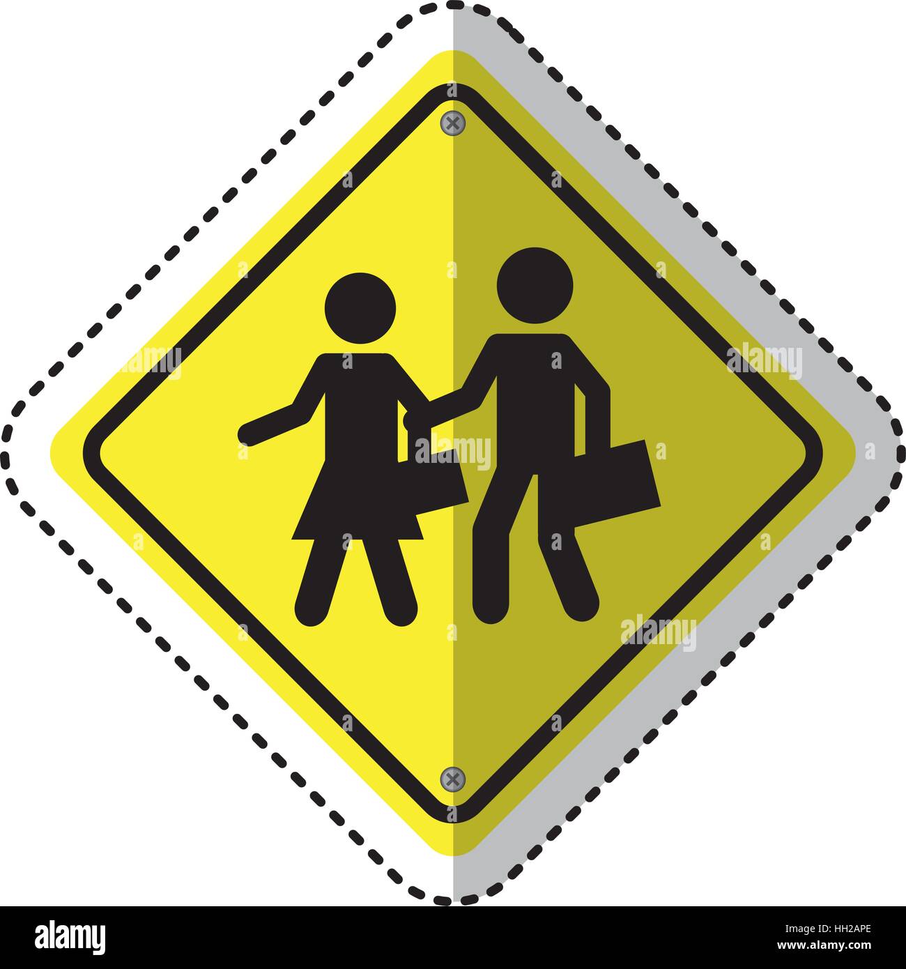 school zone traffic signal information icon vector illustration design ...