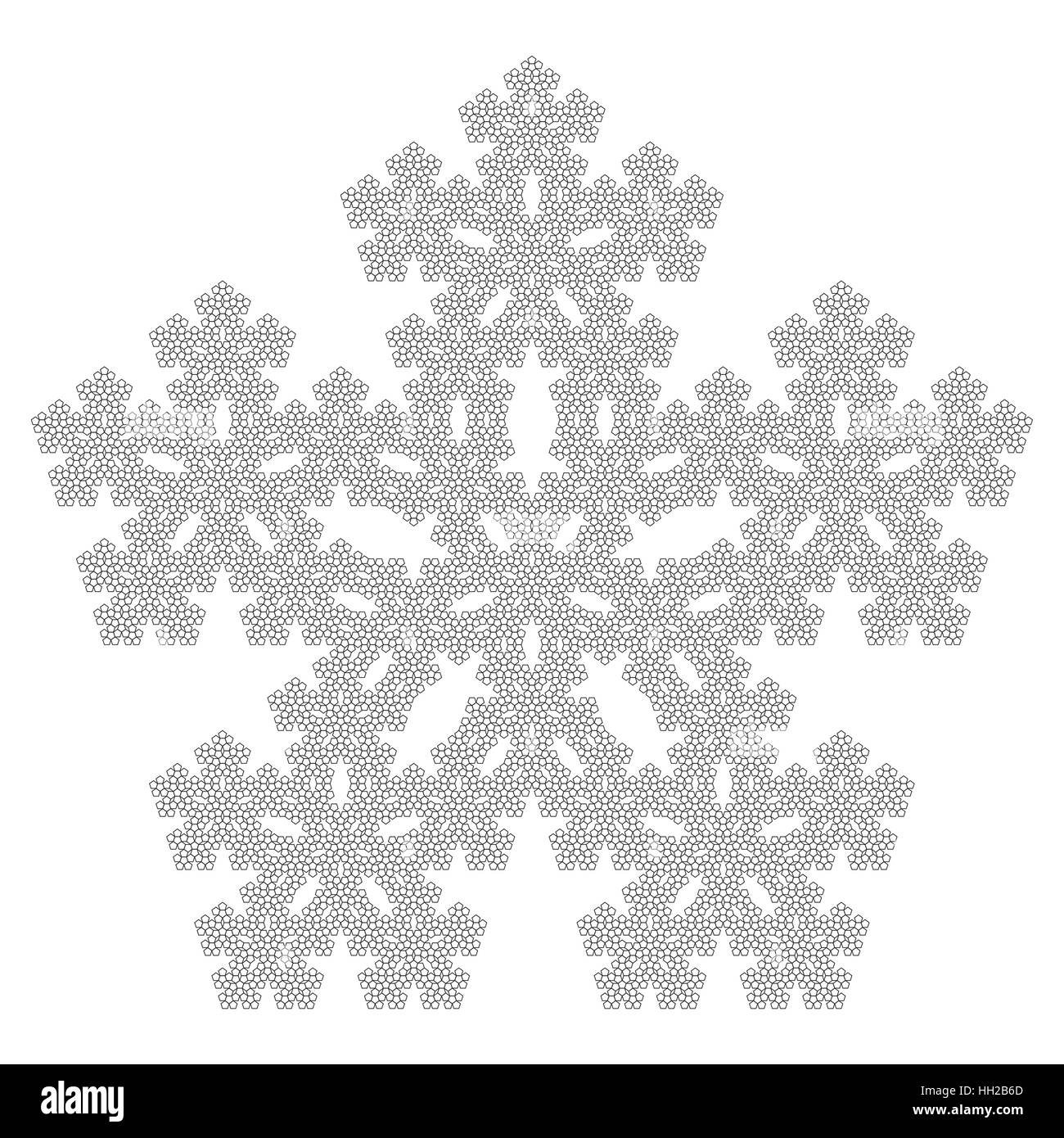 Sierpinski Pentagon - Pentaflake with center, fractal, vector ...