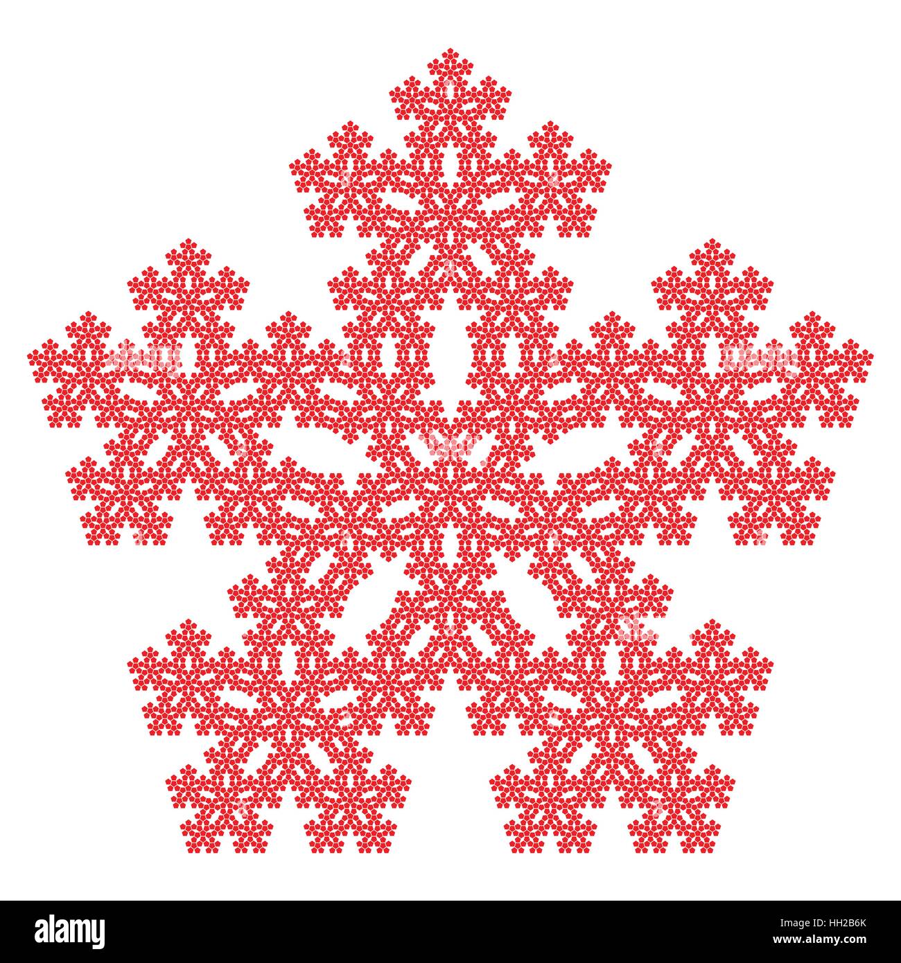 Sierpinski Pentagon - Pentaflake with center, fractal, vector ...