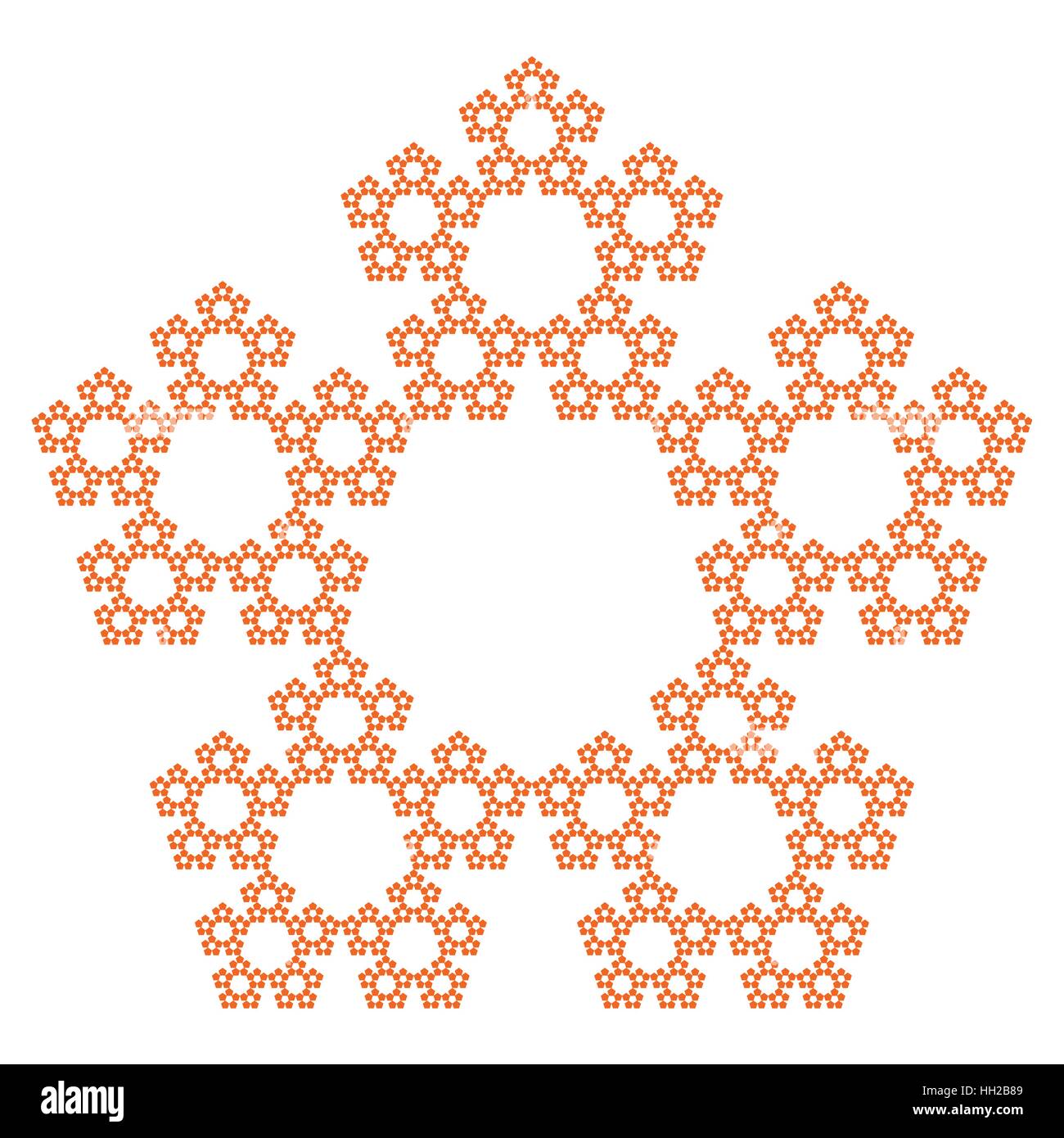 Sierpinski Pentagon - without center, fractal, vector, snowflake ...
