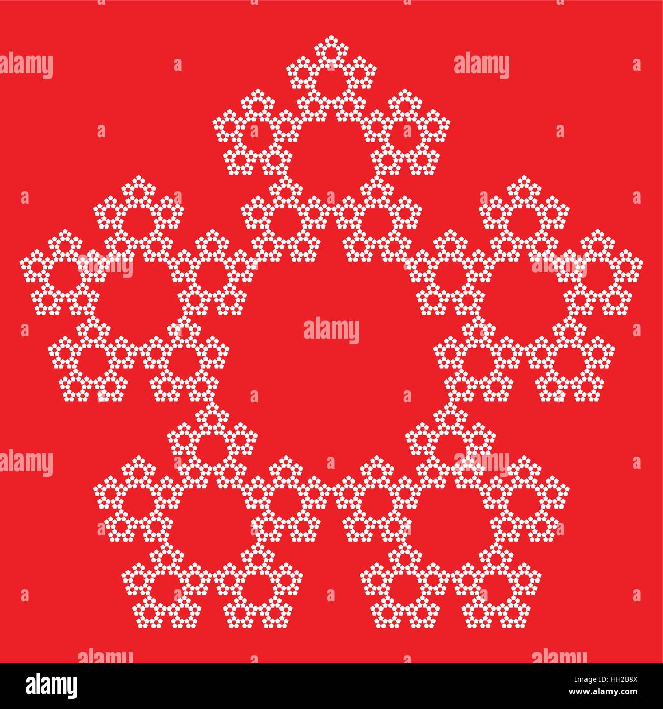 Sierpinski Pentagon - without center, fractal, vector, snowflake ...