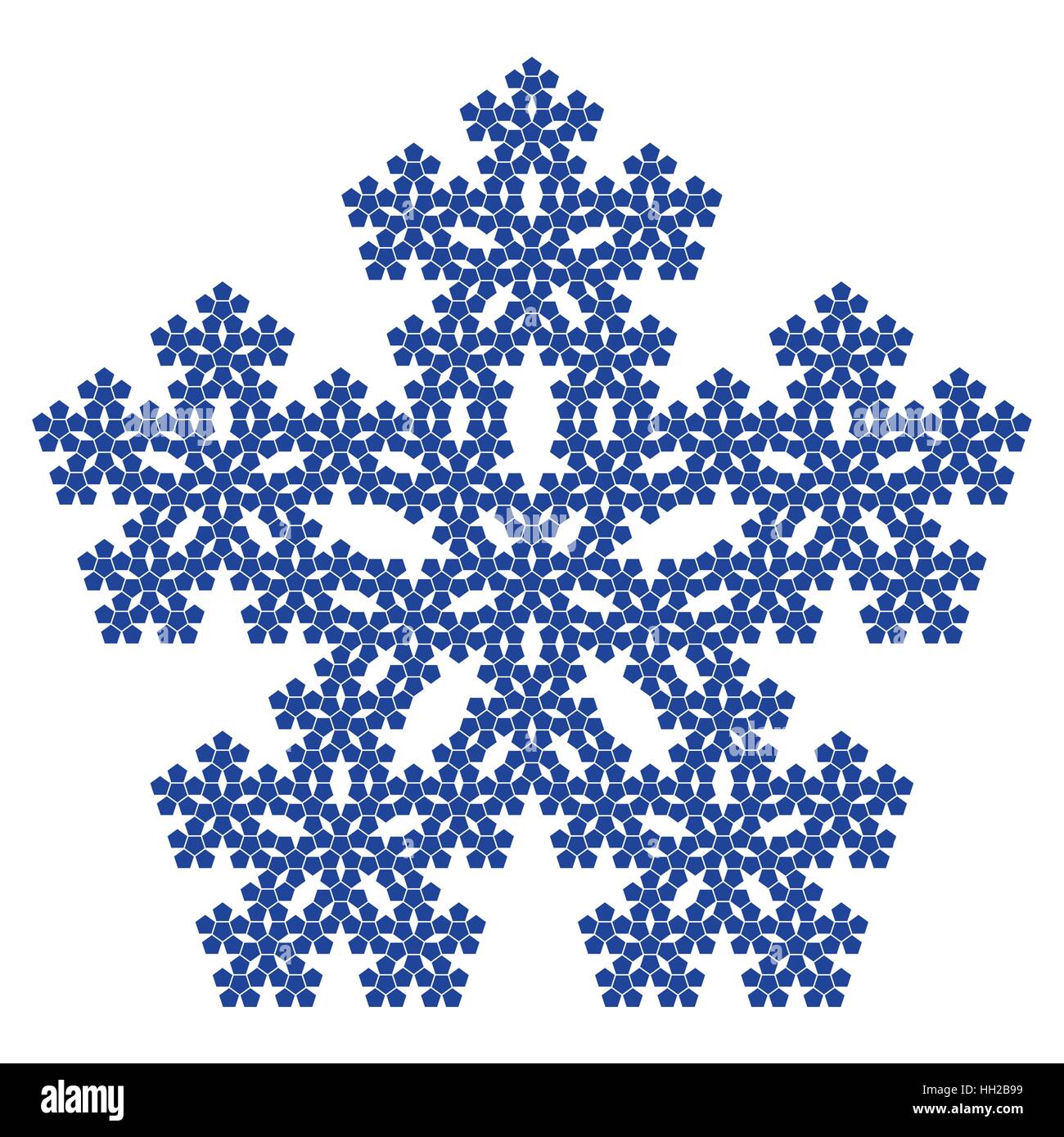 Sierpinski Pentagon - Fifth Iteration Pentaflake with center, fractal ...