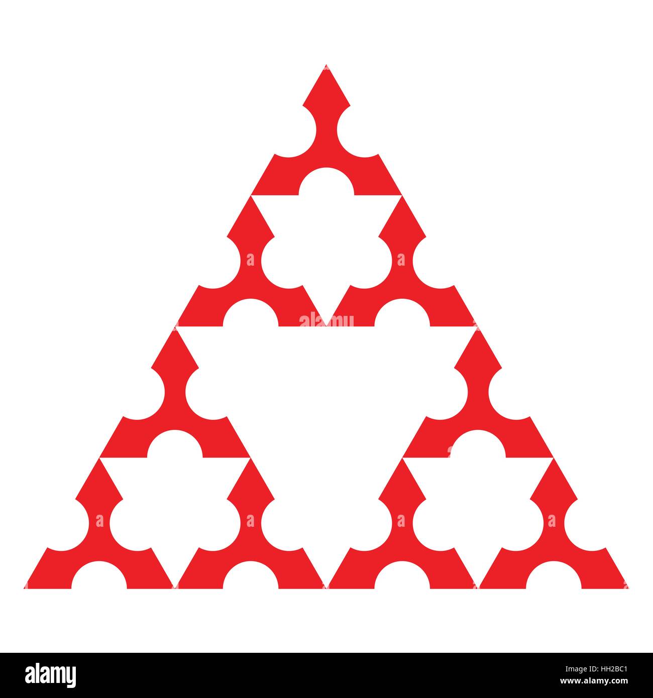 Sierpinski Triangle using shuriken shape, without center, fractal ...