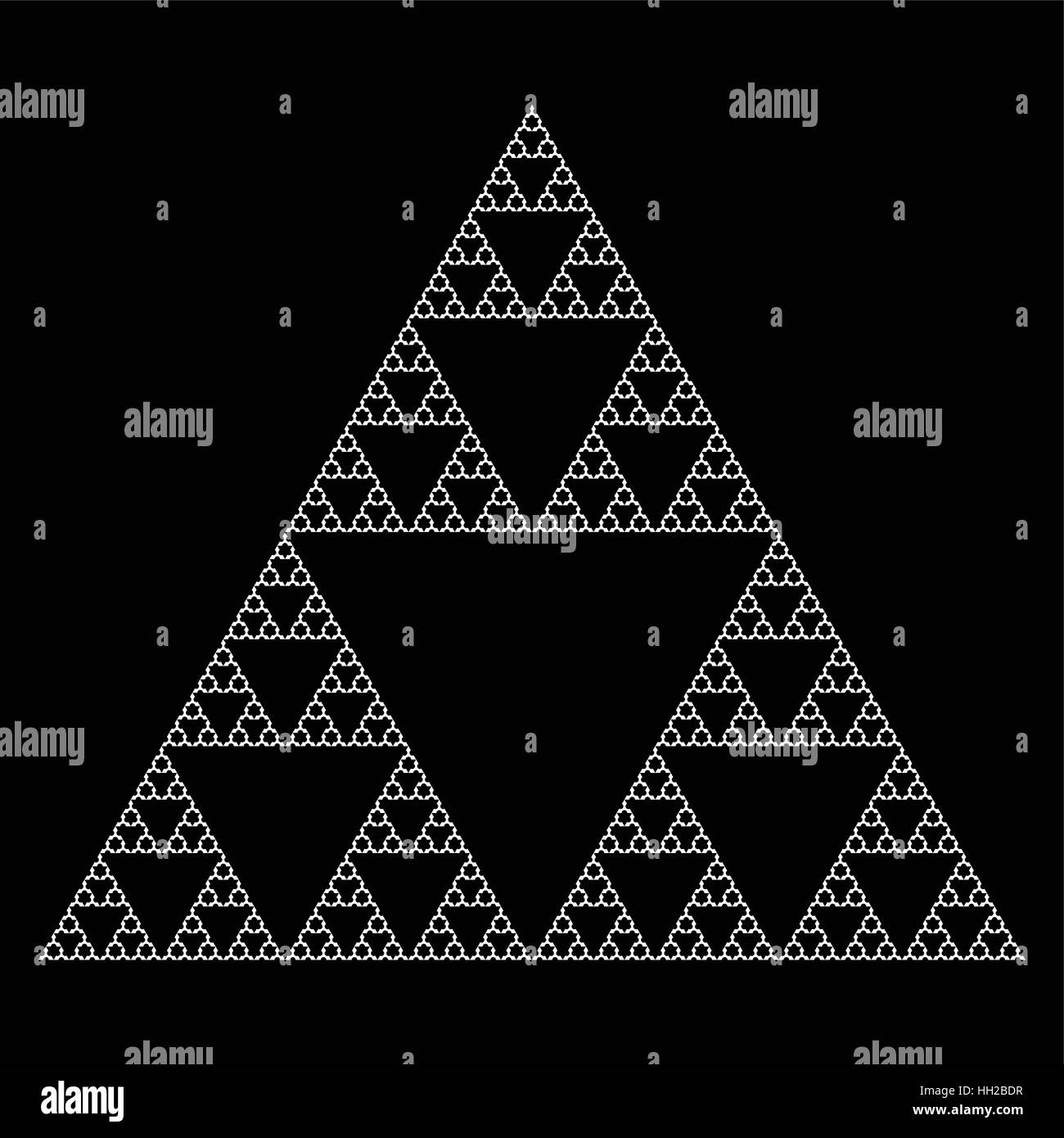 Sierpinski triangle fractal design Black and White Stock Photos ...