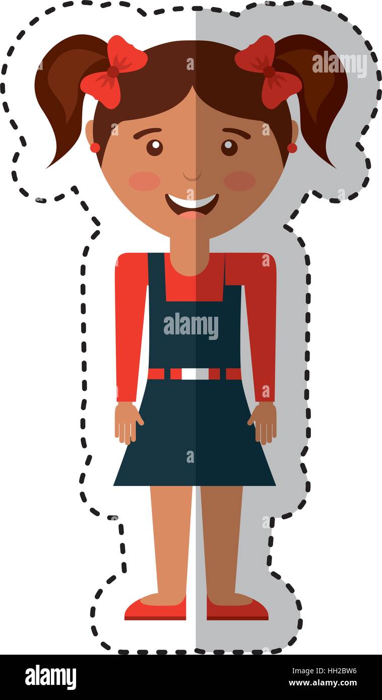 cute girl character icon vector illustration design Stock Vector Image ...