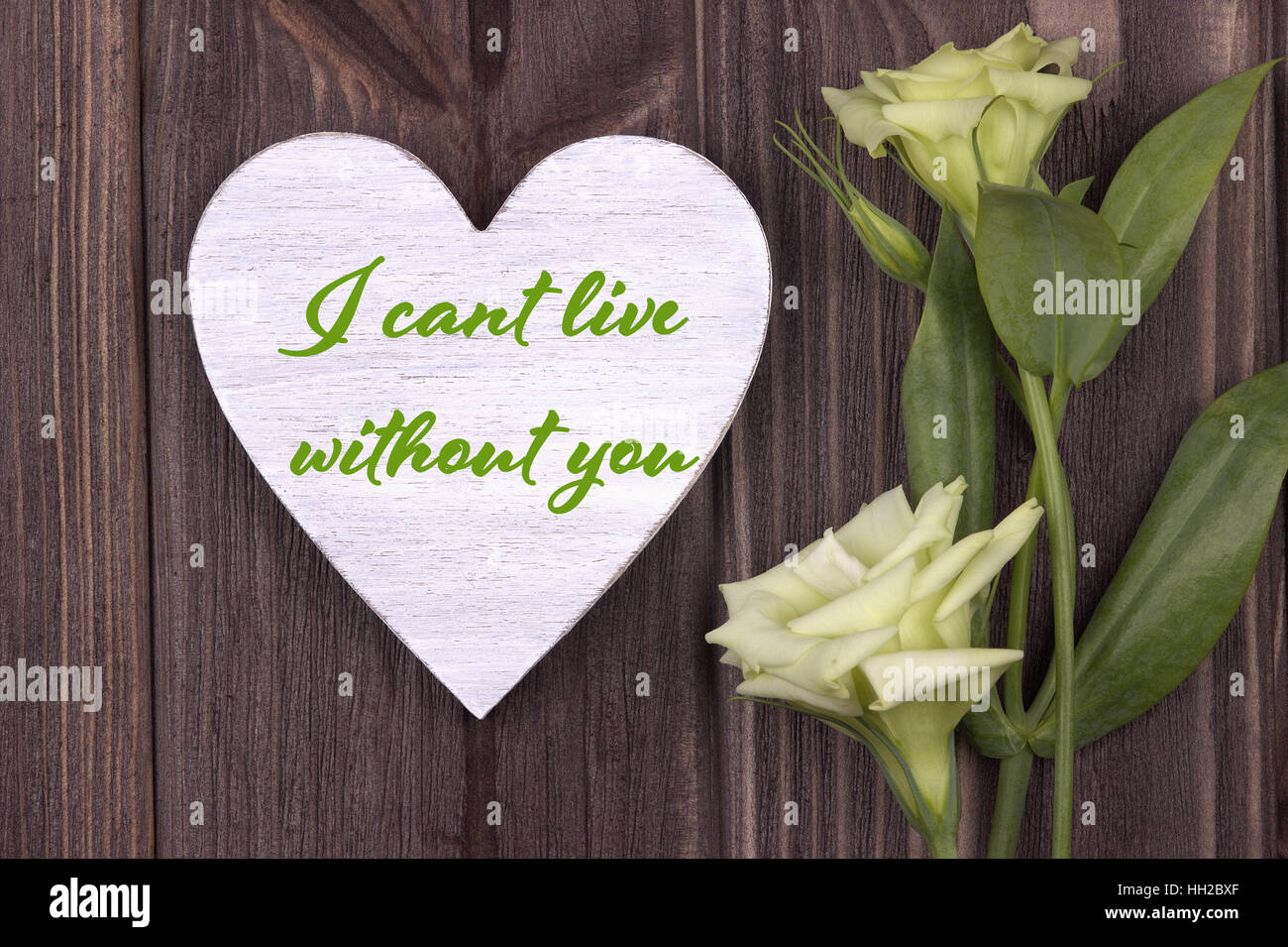 Valentine's Day card with text I cant live without you. Love. Wedding ...