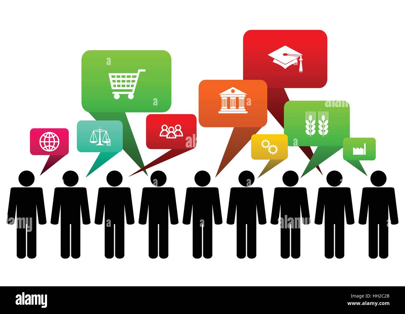 Group of people vector internet illustration Stock Vector Image & Art ...