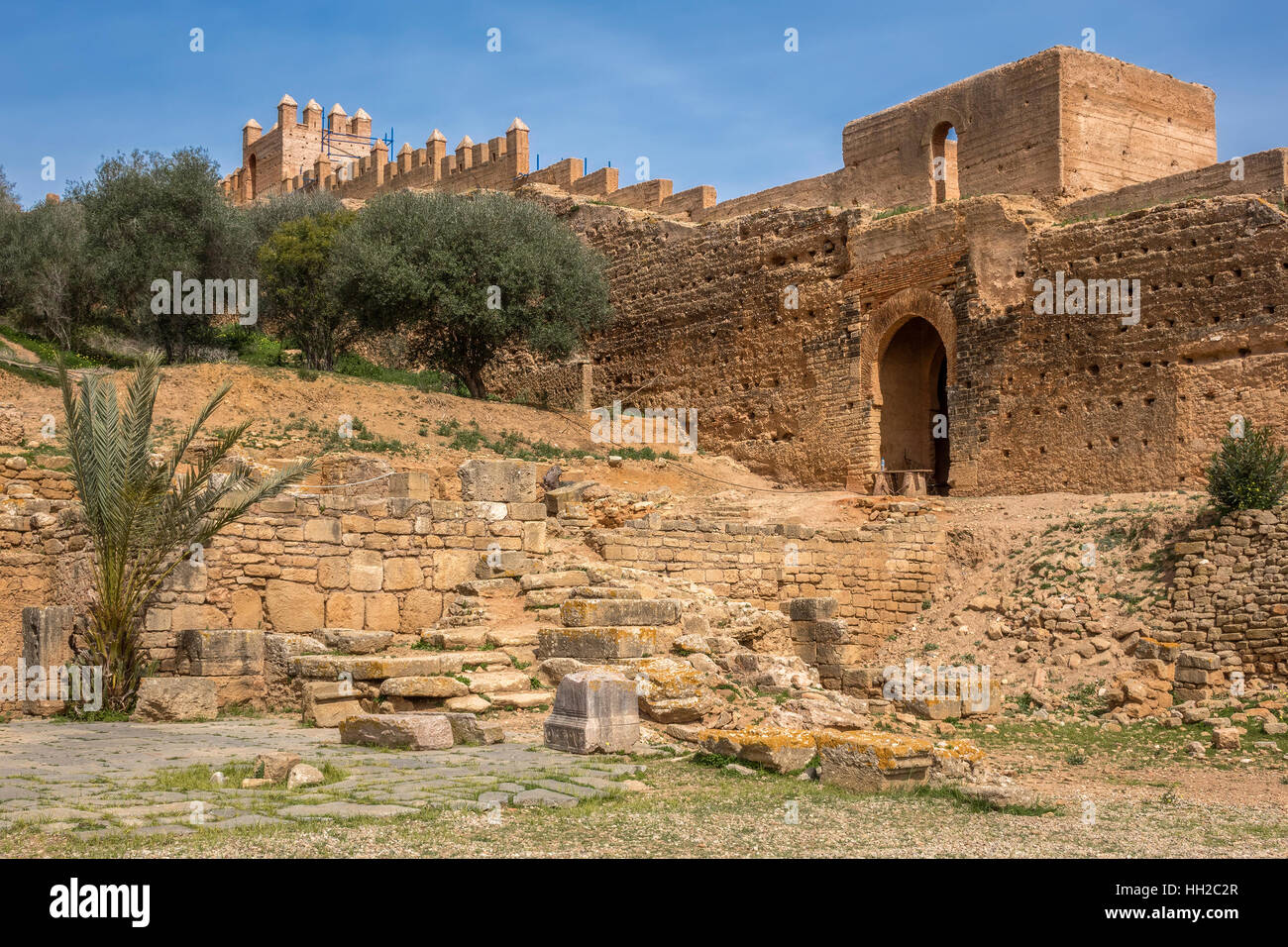 Ancient Ruins Of The Cellah Fortress Rabat Morocco Stock Photo - Alamy